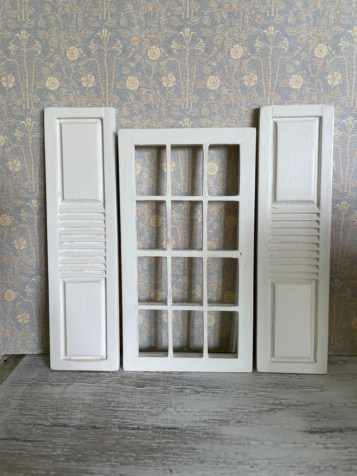 Shabby Shutter . Miniature Scale Wooden. Dollhouse Decoration Accessory ...