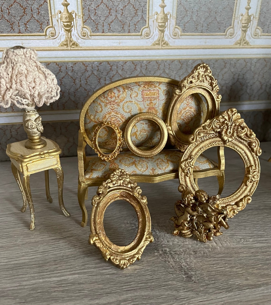 Miniature RICH GOLD Frame . Hand Painted - Picture Frame - Mirror Frame ...