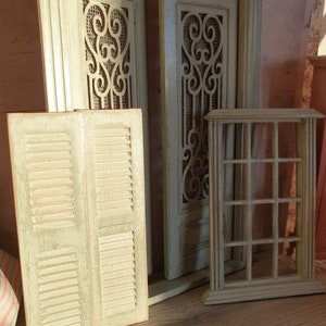 Shabby Shutter. Miniature Scale 1/12 Wooden .doll House Decoration ...