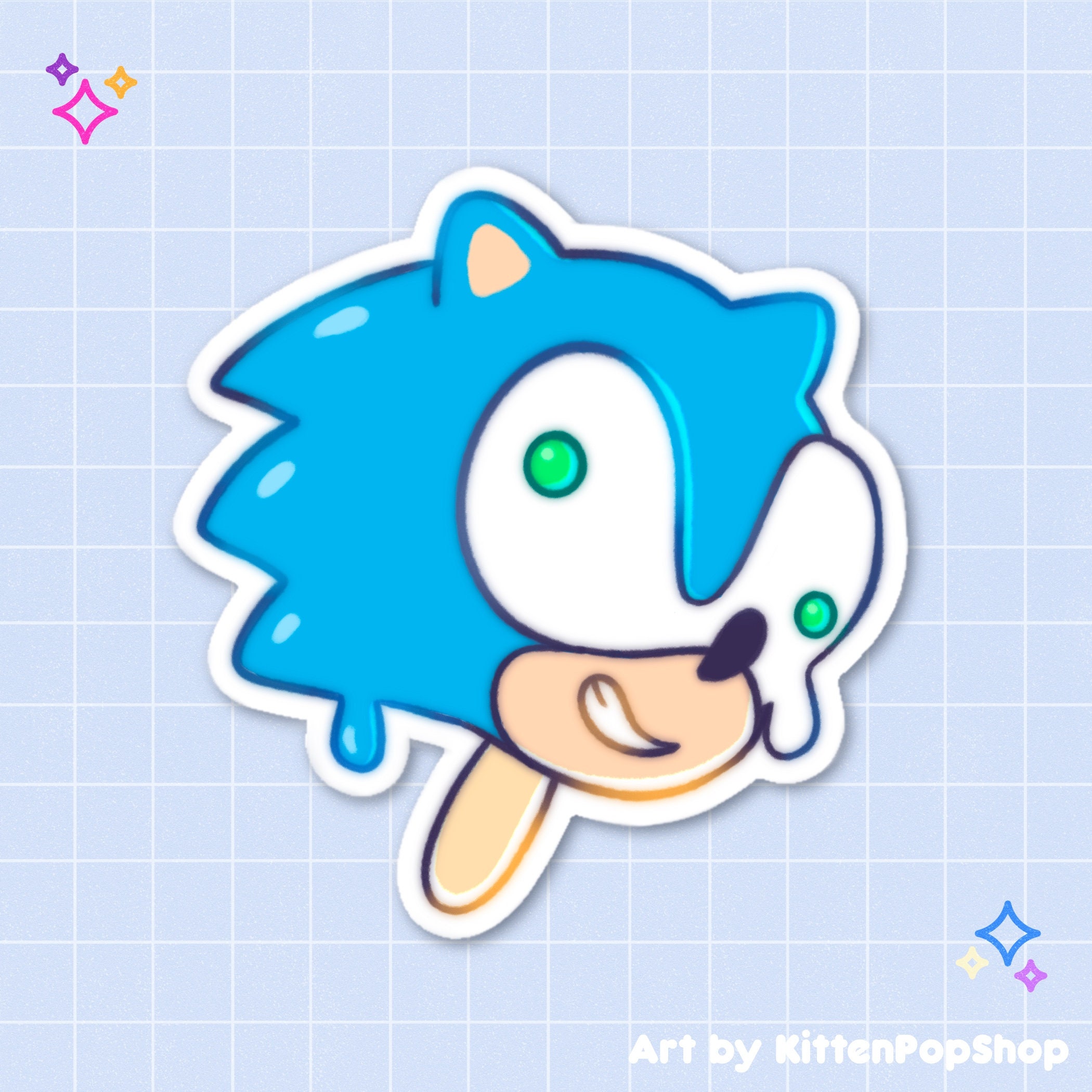 Sonic Popsicle Sticker | Etsy