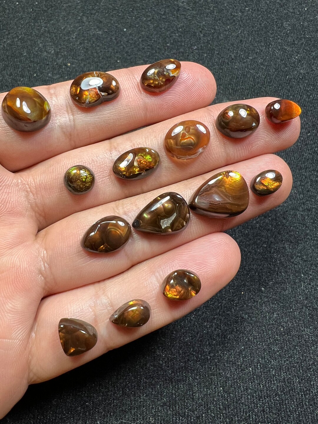 Amazing Batch of Fire Agates With Their Beautiful Sparkles 15 Pieces - Etsy