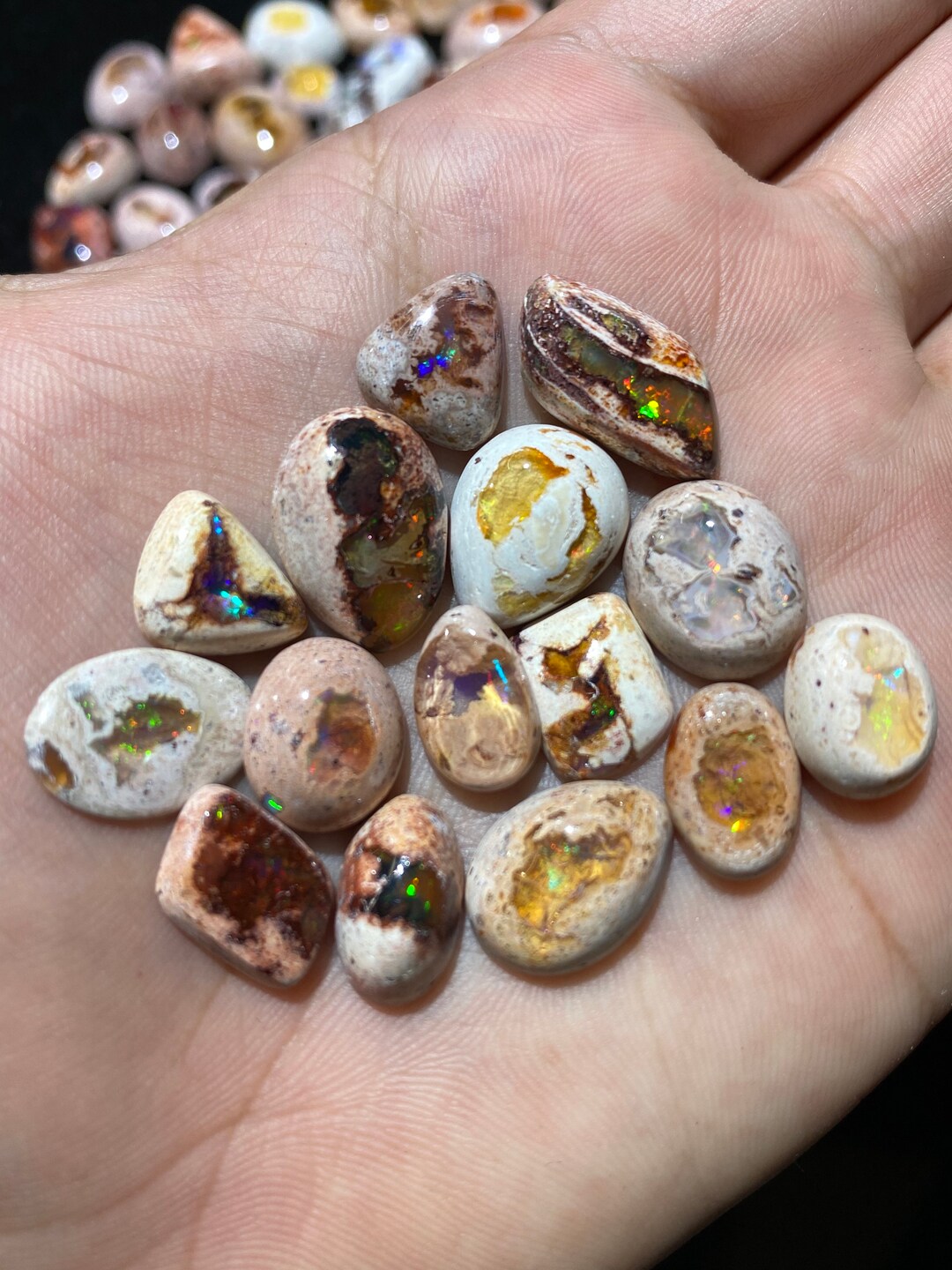 Amazing Batch of Fire Opals on Matrix With Their Beautiful Sparkles 15 ...