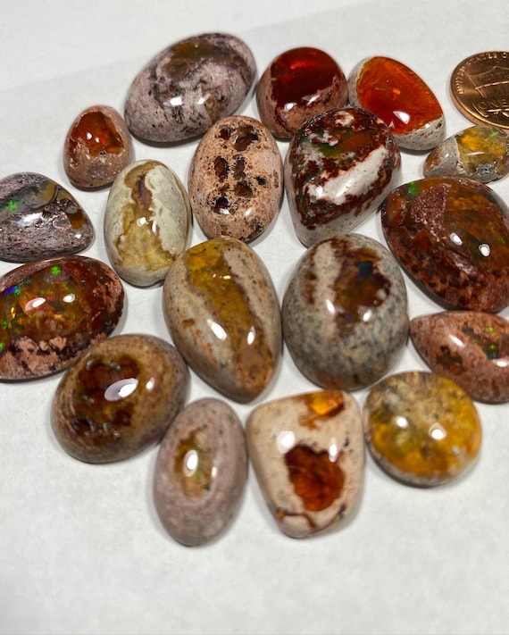 Amazing Batch of Fire Opals on Matrix With Their Beautiful - Etsy