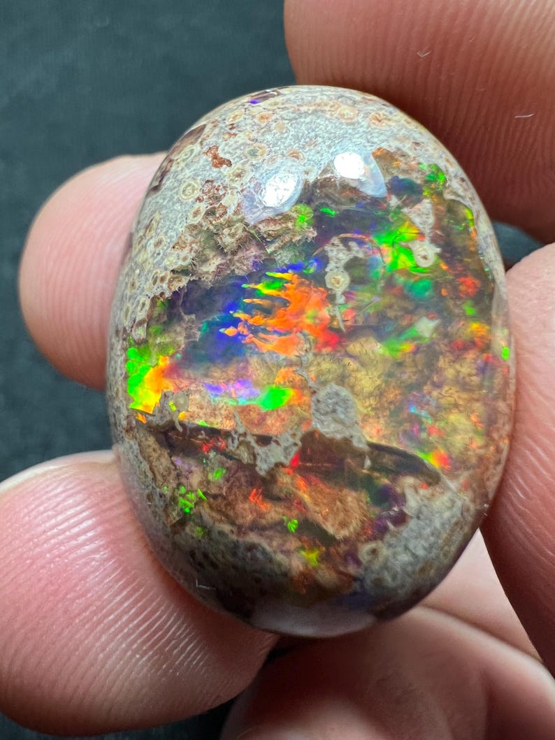 Amazing Fire Opal on Matrix With Its Beautiful Sparkles and Landscapes ...
