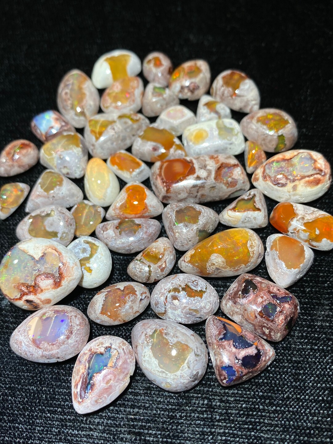 Incredible Batch of Small Fire Opals on Matrix With Their Beautiful Sparkles 42 Pieces - Etsy