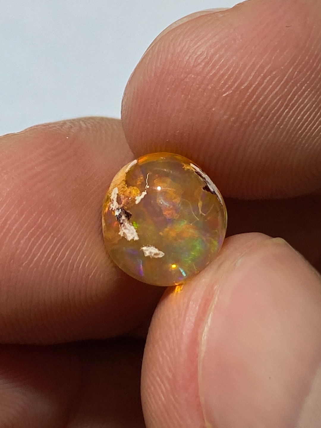 Incredible Fire Opal With Its Beautiful Sparkles in Quarry Inlay AA ...