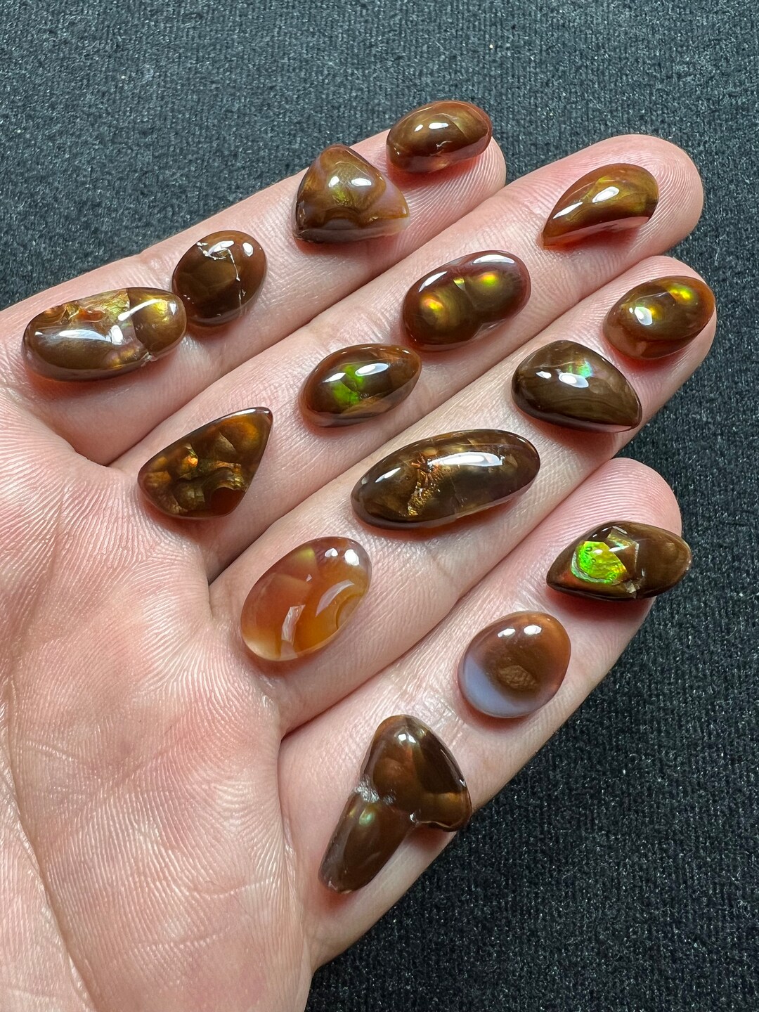 Amazing Batch of Fire Agates With Their Beautiful Sparkles 15 Pieces - Etsy