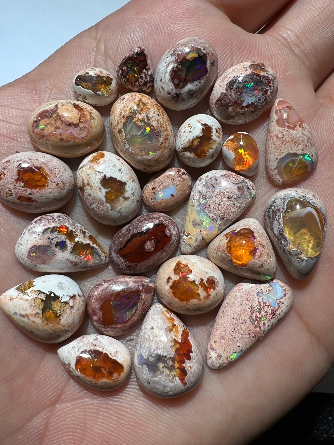 Amazing Batch of Fire Opals on Matrix With Their Beautiful Sparkles AA Quality 23 Pieces - Etsy