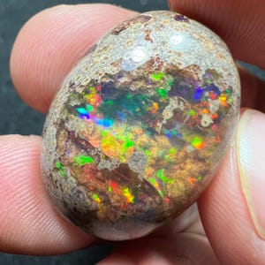 Amazing Fire Opal on Matrix With Its Beautiful Sparkles and Landscapes ...