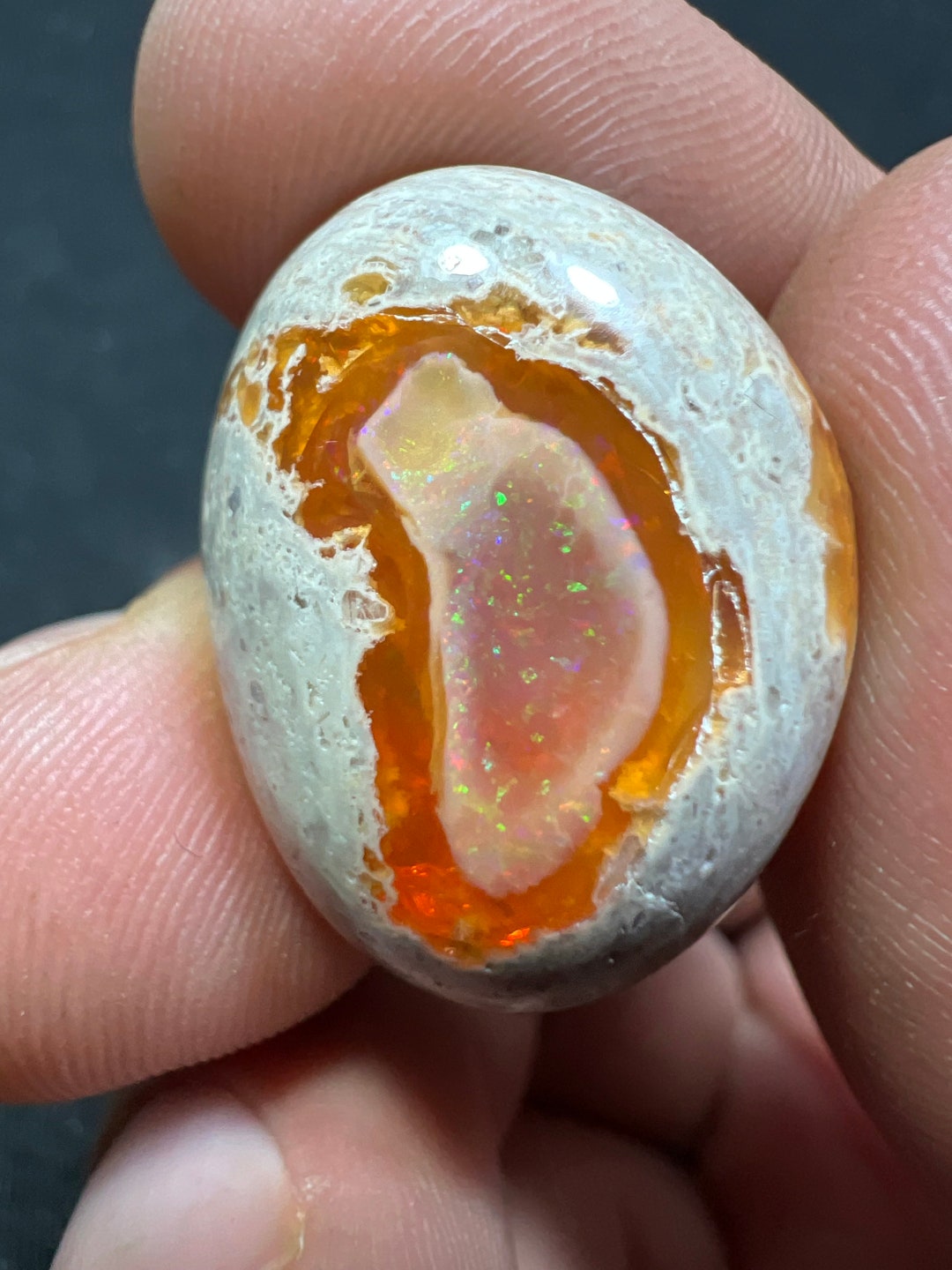 Amazing Fire Opal on Matrix With Its Beautiful Sparkles and Landscapes ...