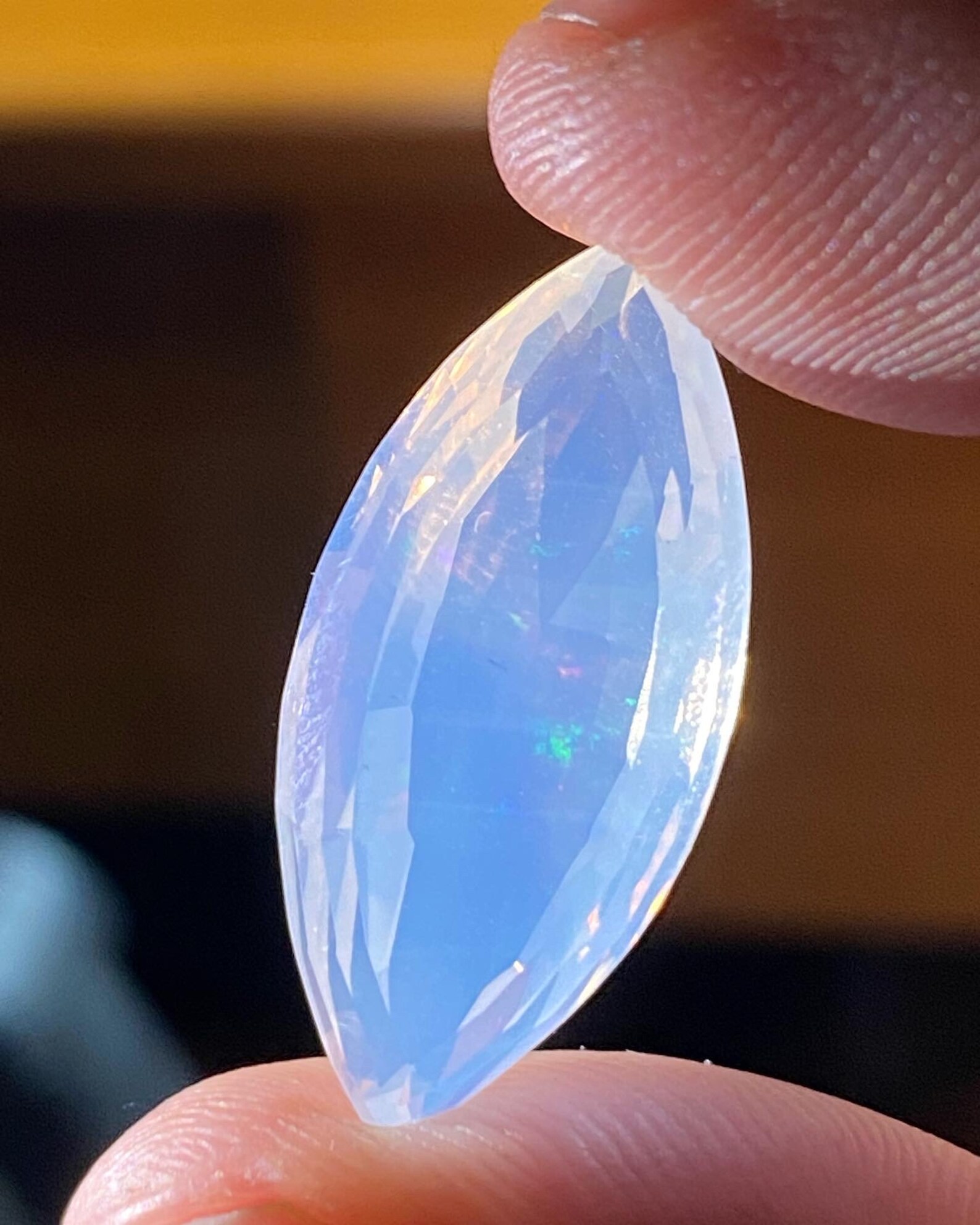 Amazing faceted water opal with its pretty colors weight | Etsy