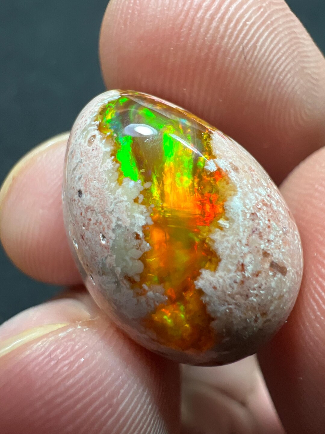 Amazing Fire Opal on Matrix With Its Beautiful Sparkles and Landscapes ...