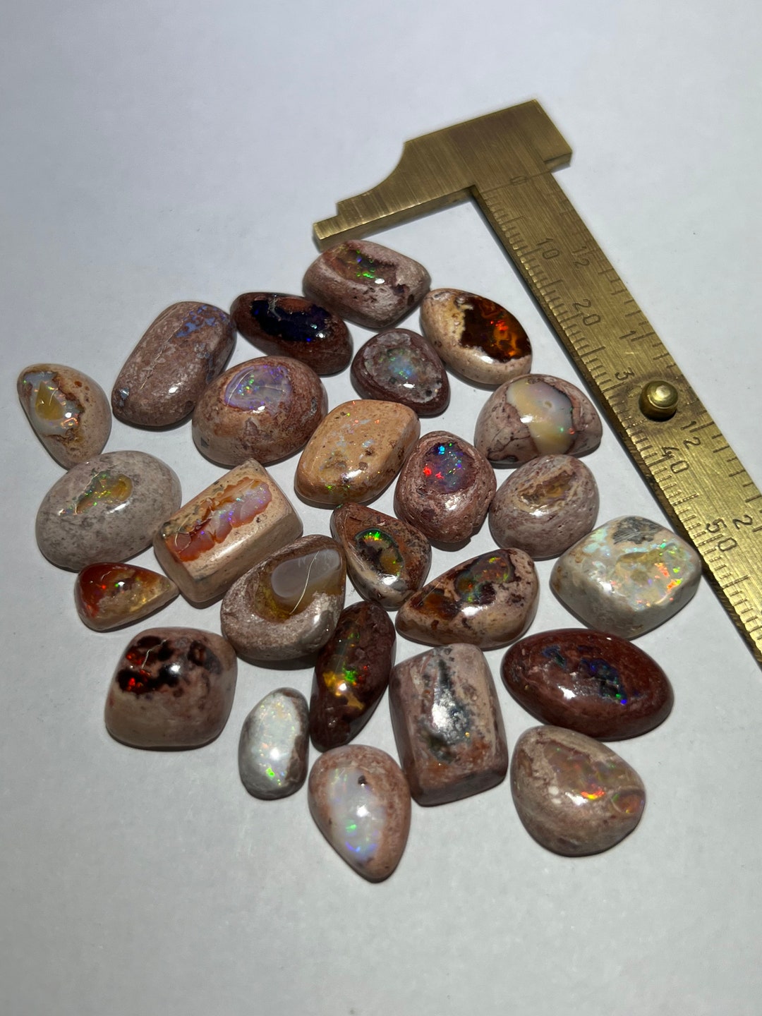 Amazing Batch of Magical Fire Opals on Matrix With Their Beautiful Sparkles AA Quality 25 Pieces ...