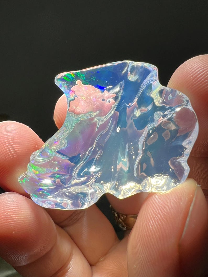 Stunning Water Opal With Its Beautiful Sparkles and Carved in the Shape ...