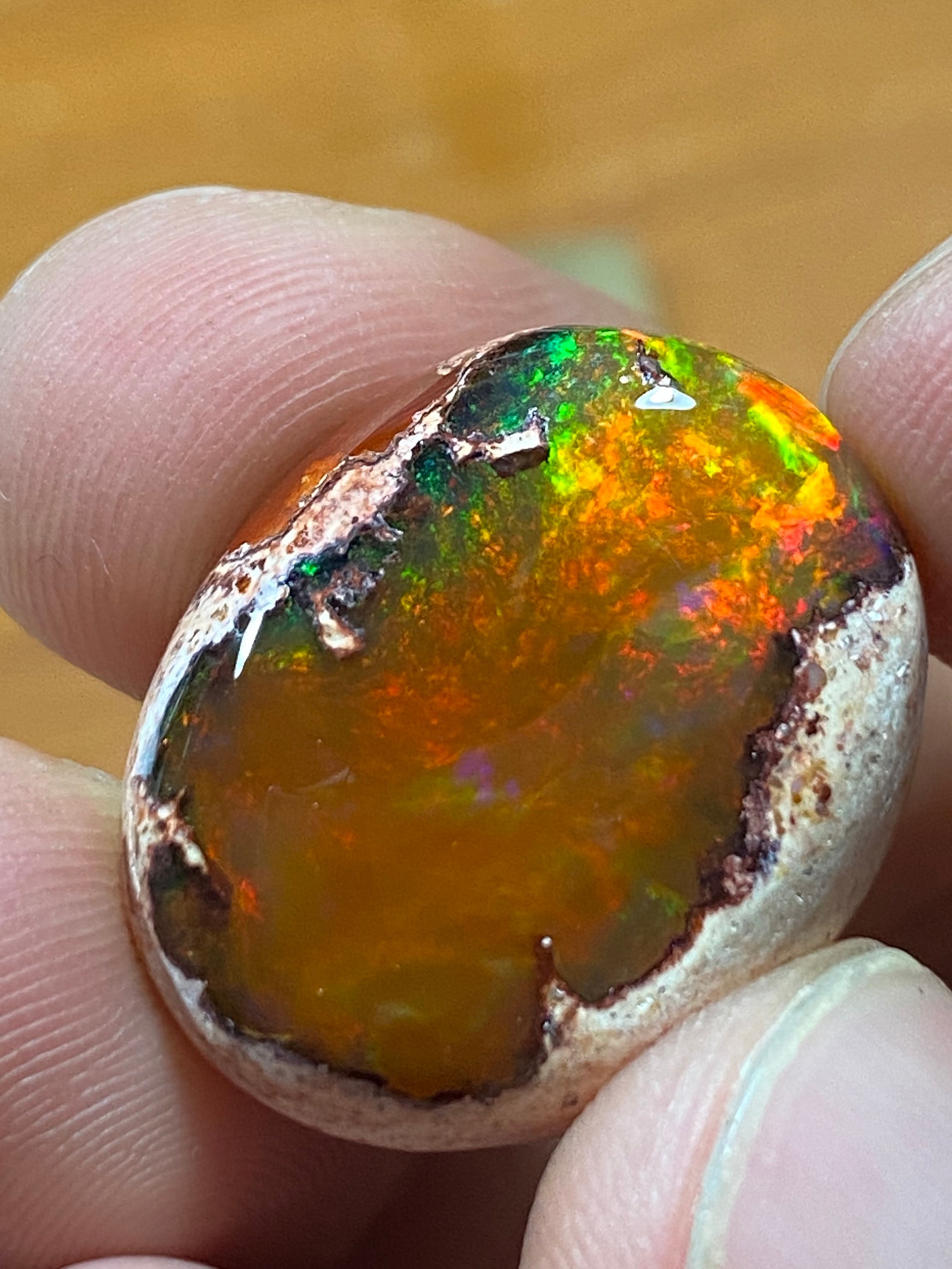 Astonishing Matrix Fire Opal With Its Dazzling Sparkles AAA Quality ...