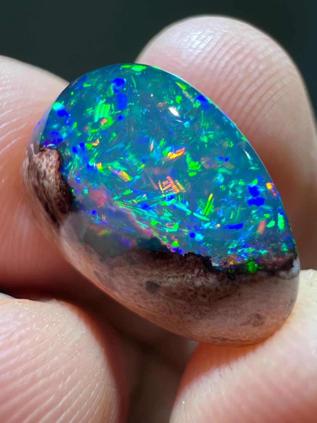 Stunning Blue Fire Opal in Matrix With Its Beautiful Sparkles and ...