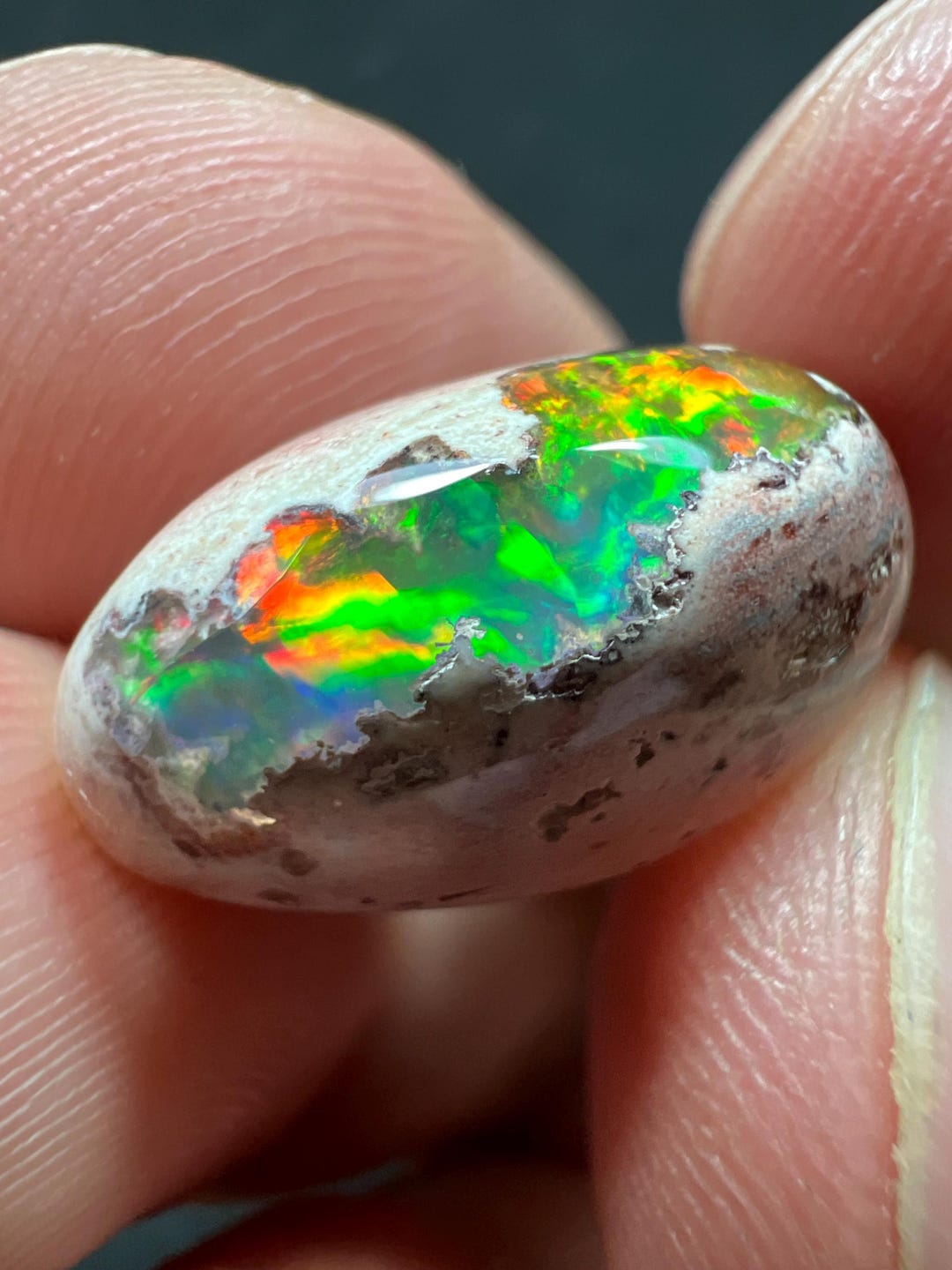Amazing Fire Opal on Matrix With Its Beautiful Sparkles and Landscapes ...
