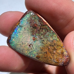 Amazing Fire Opal on Matrix With Its Beautiful Sparkles and Landscapes ...