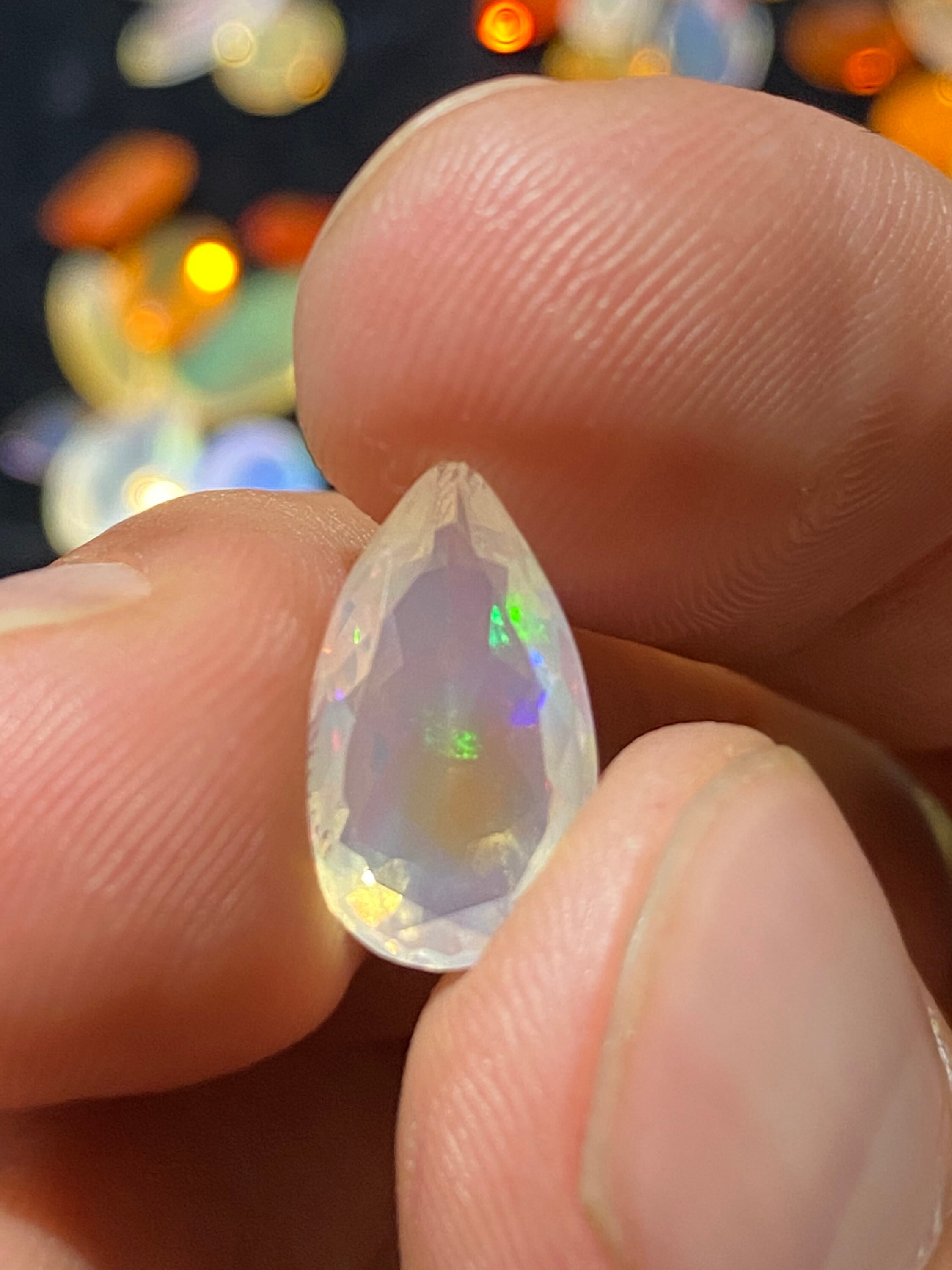 Amazing Faceted Water Opal With Its Pretty Rainbow Sparkles - Etsy