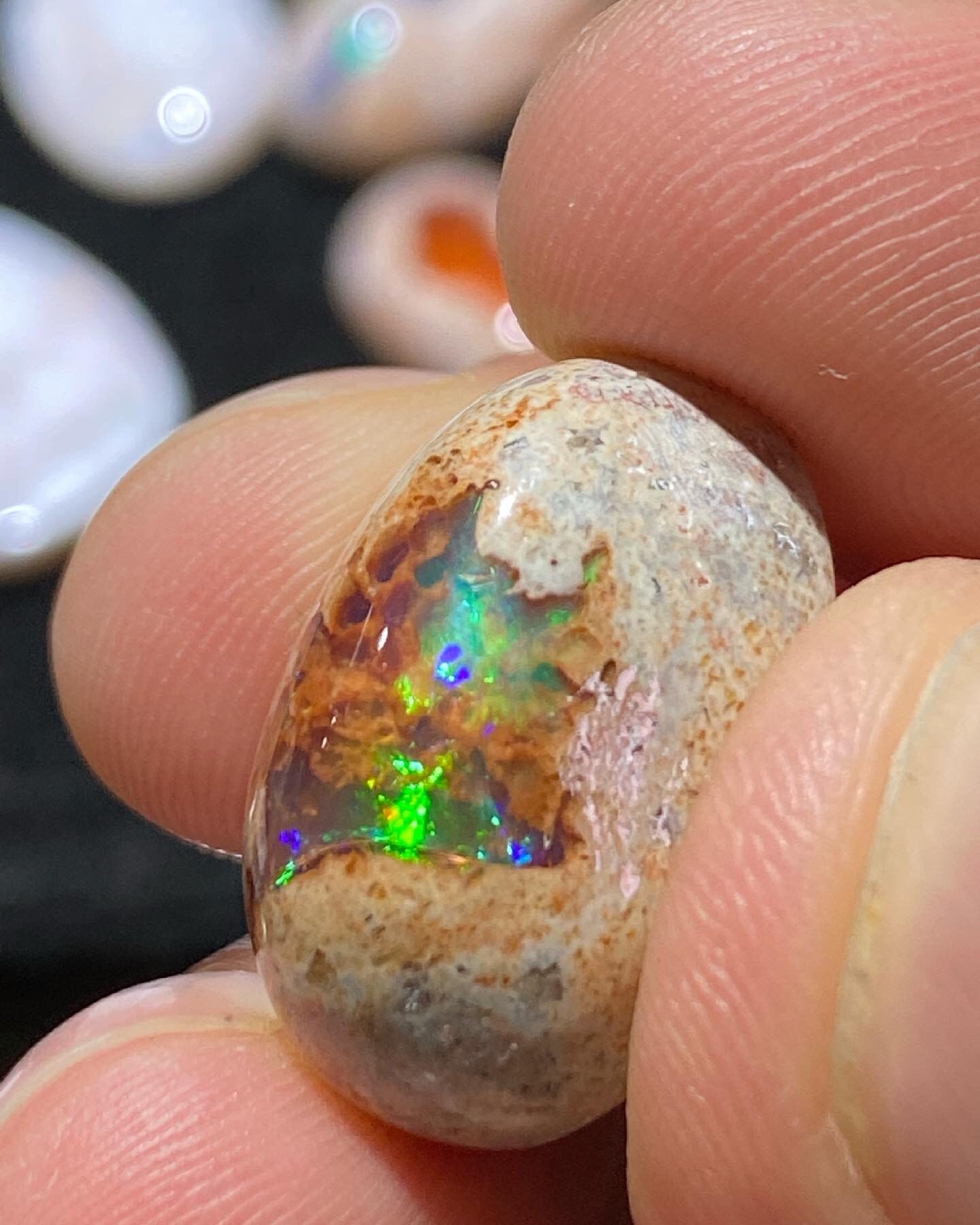 Amazing Matrix Fire Opal With Its Dazzling Blue and Green - Etsy UK