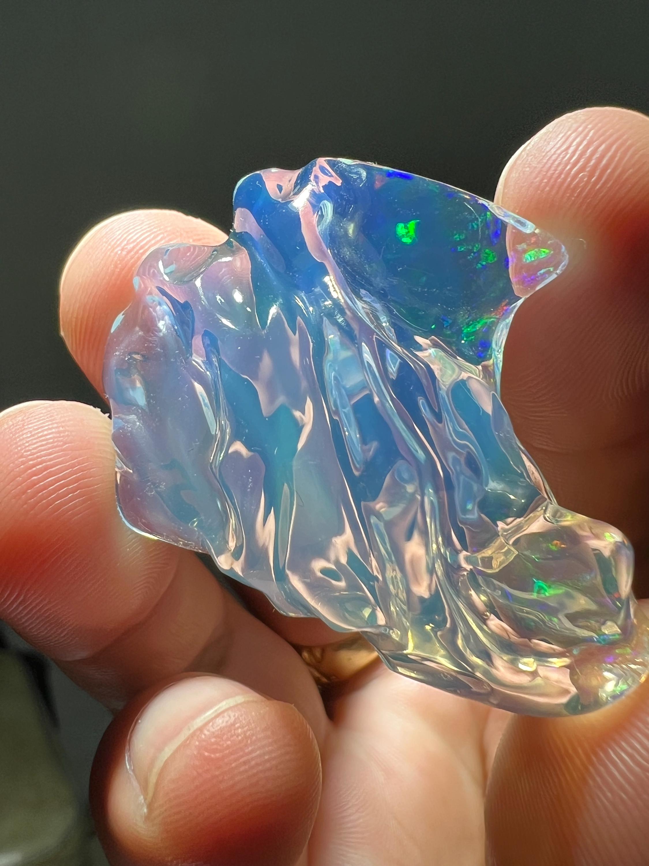 Stunning Water Opal With Its Beautiful Sparkles and Carved in the Shape ...