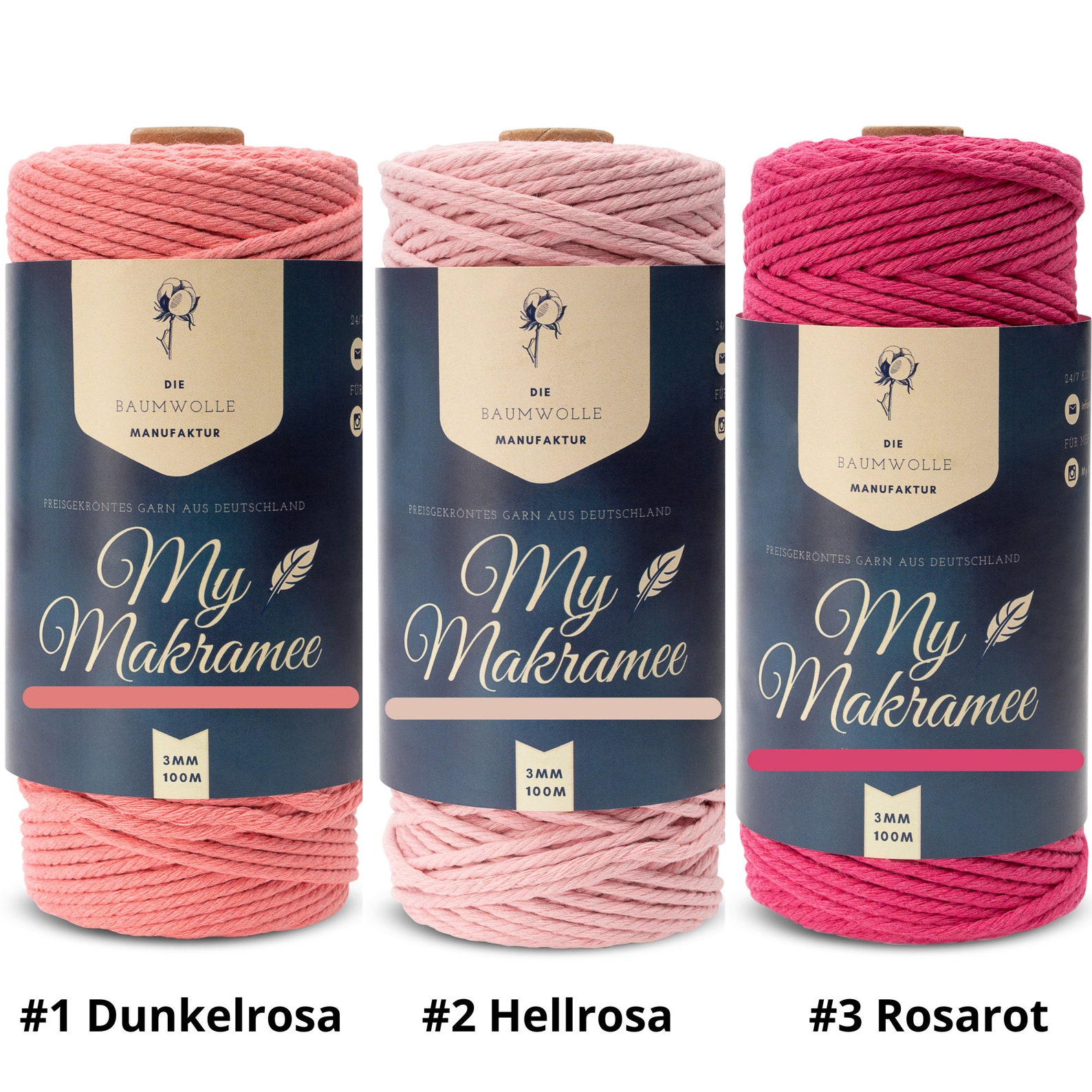 MyMakramee Makramee Garn 3mm x 100m 25 verschiedene | Etsy