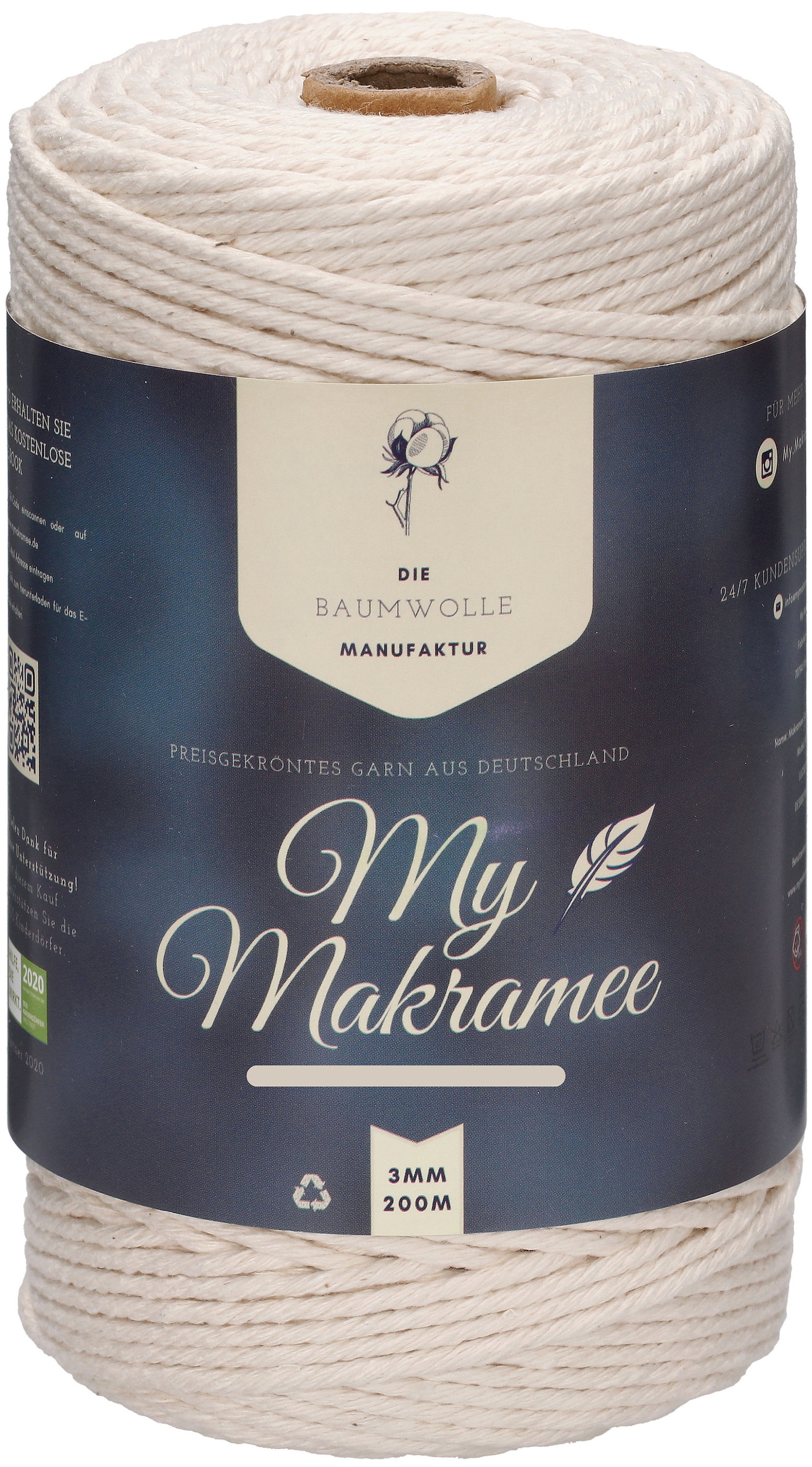 MyMakramee Makramee Garn 2mm 3mm 4mm 5mm x 200m Natur | Etsy