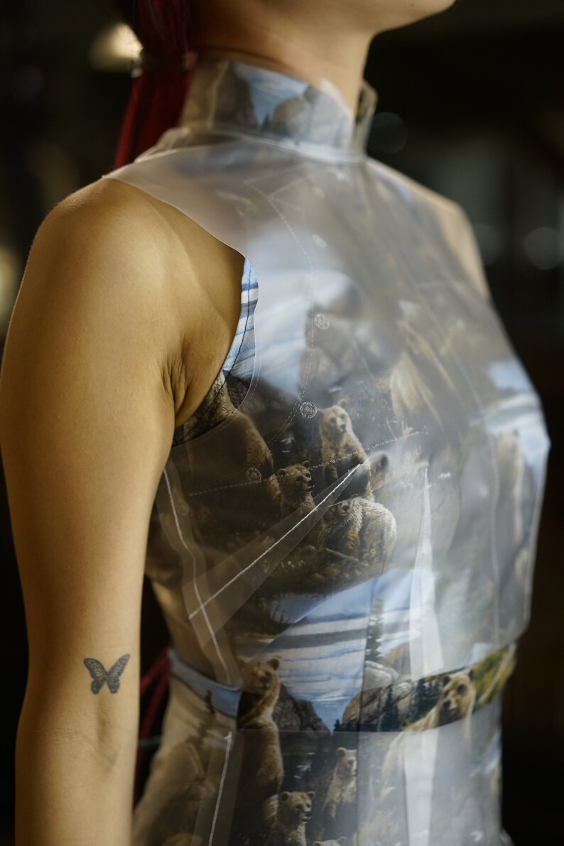 PVC Translucent Cropped Cheongsam Top Skirt tailor-made - Etsy