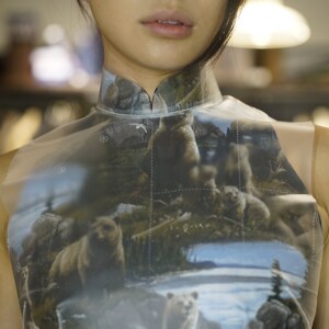 PVC Translucent Cropped Cheongsam Top Skirt tailor-made Lace up Like ...