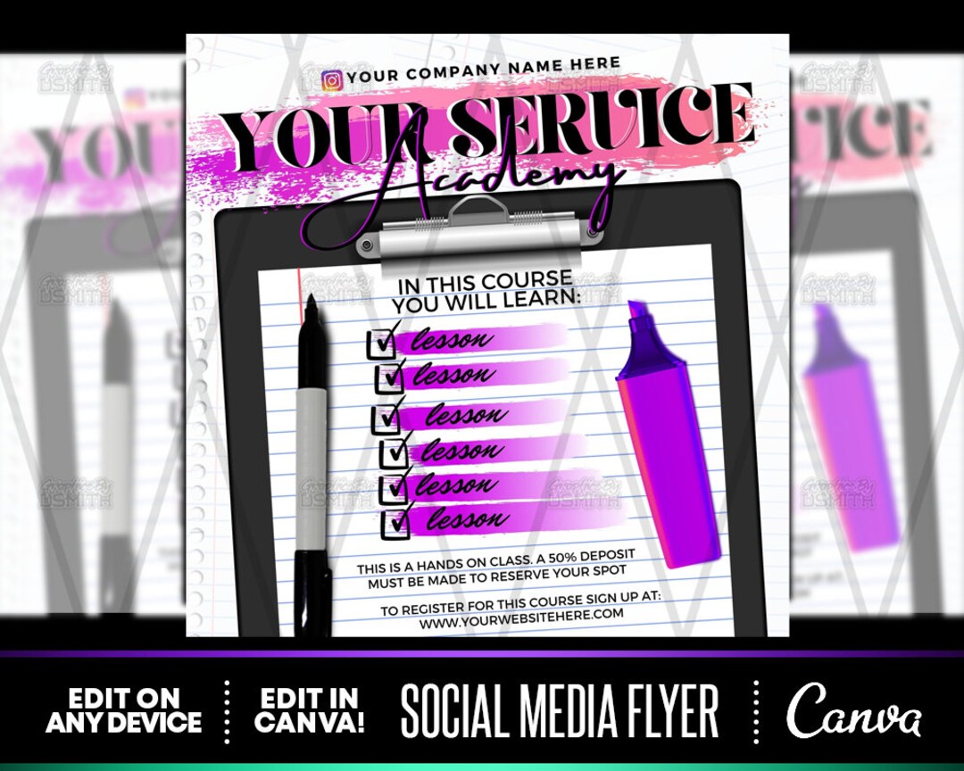 DIY Academy Canva Template, Training Course, Premade Templates, Social ...