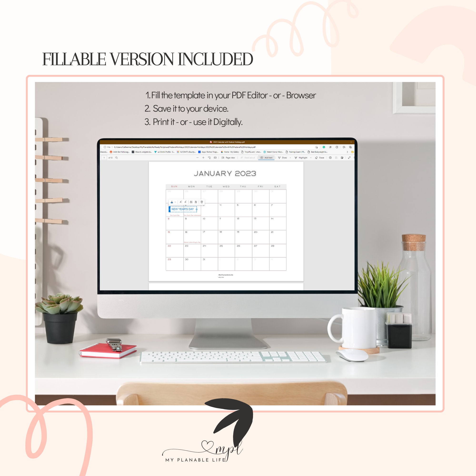 2023-2026 Monthly Calendars Landscape, Printable Calendar Template ...