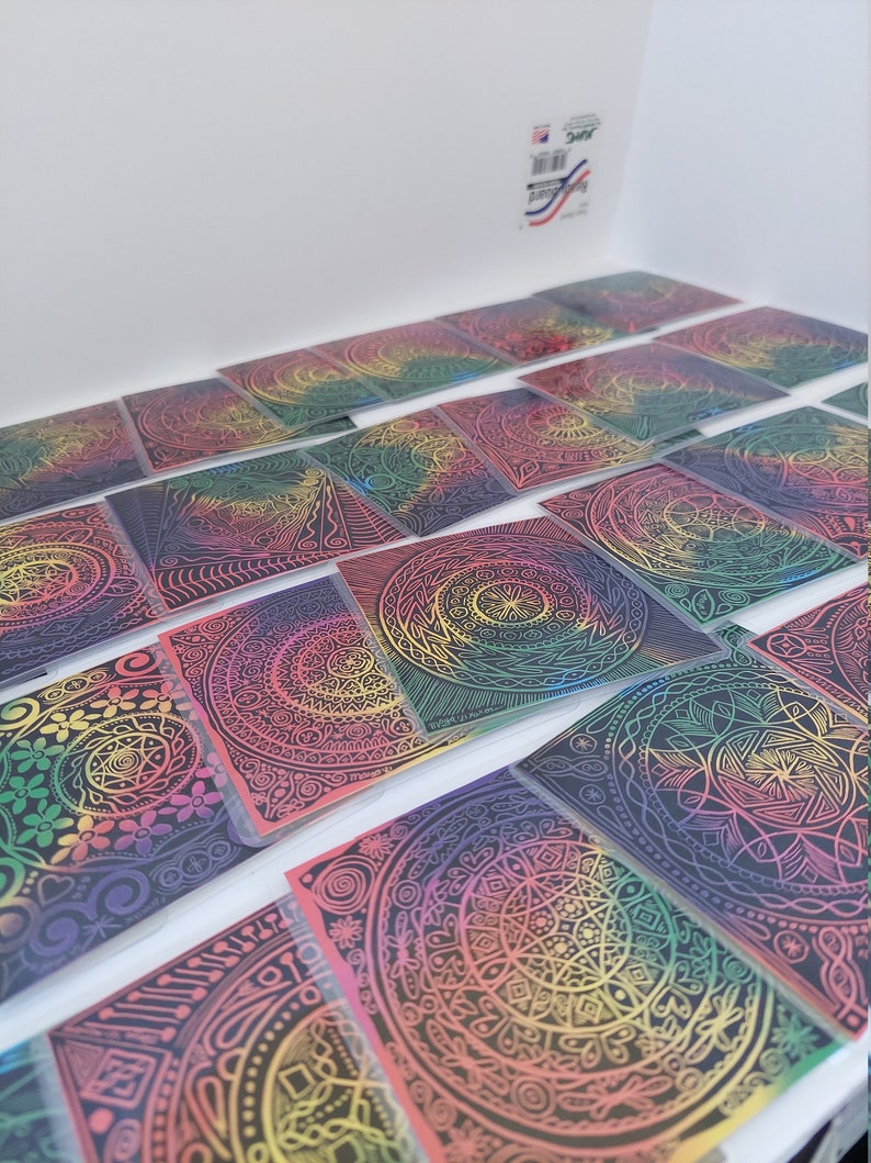 Surprise 3.5x3.5 Scratch Artwork Mandala Dry Erase Boards Home & Living ...