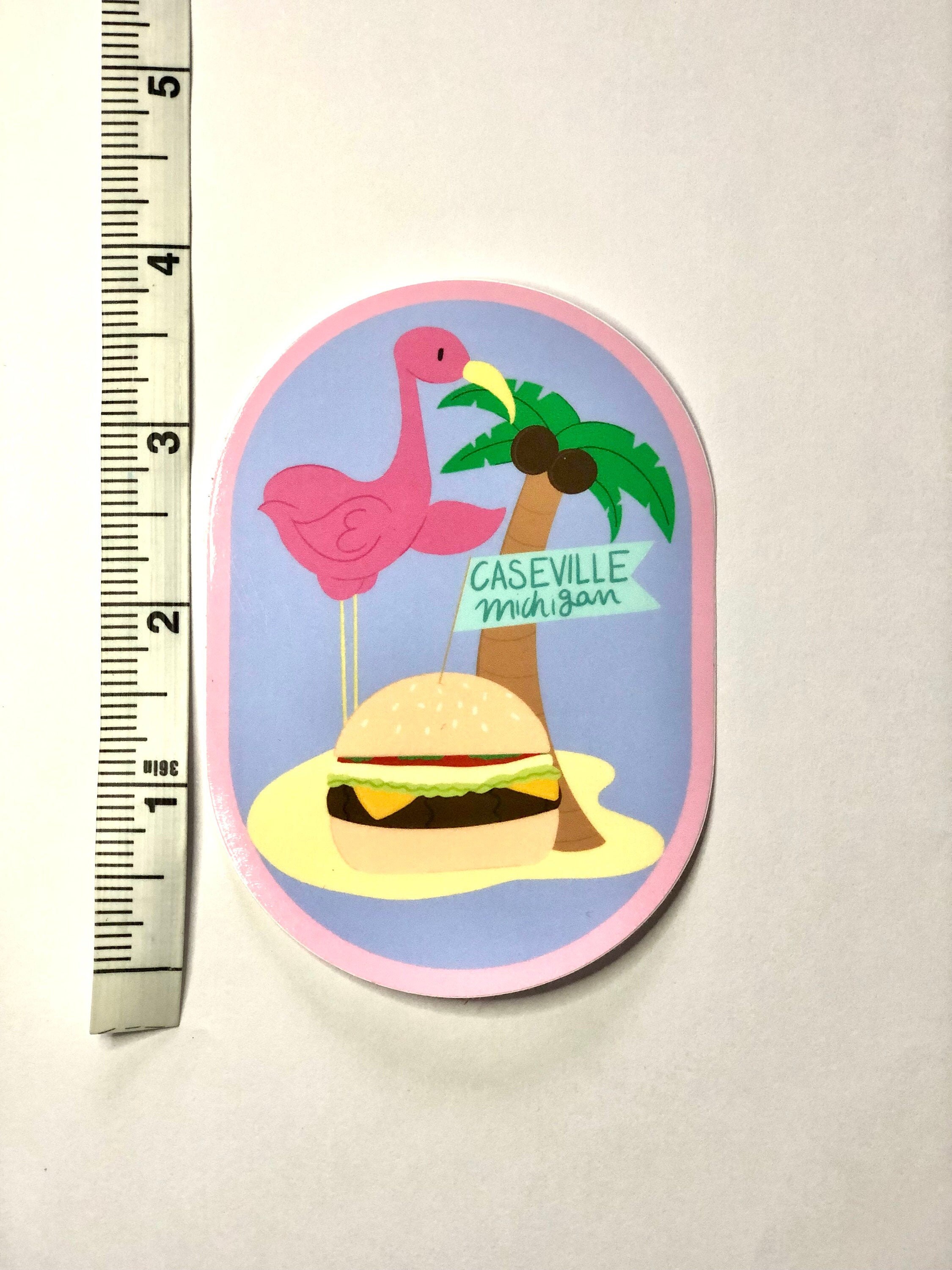 Caseville Cheeseburger Vinyl Sticker - Etsy