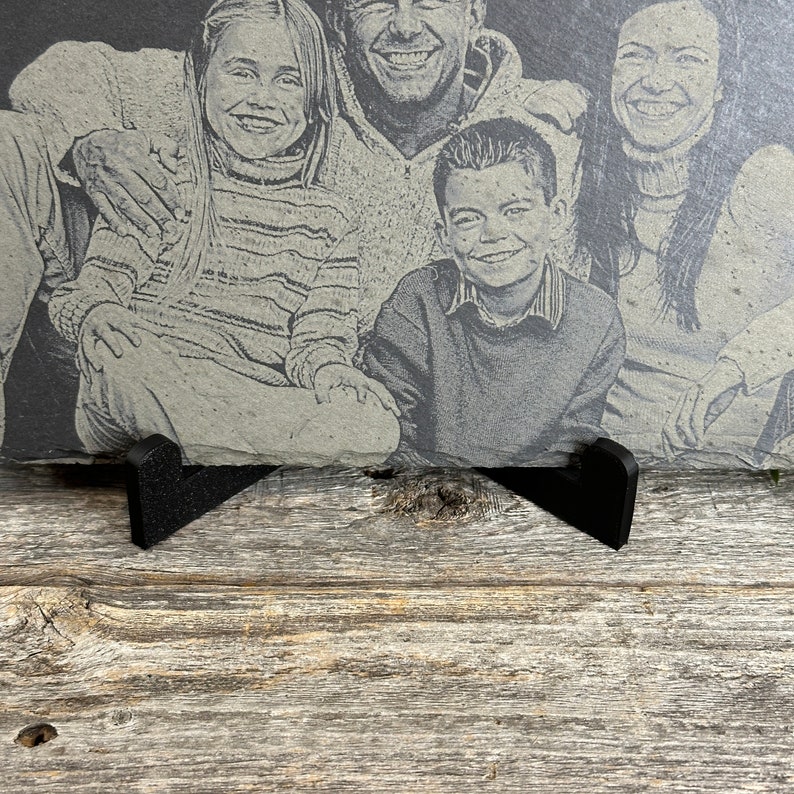 Custom 8x10 Laser Engraved Slate Photo And/or Text – Personalized Wedding, Anniversary, Holiday ...
