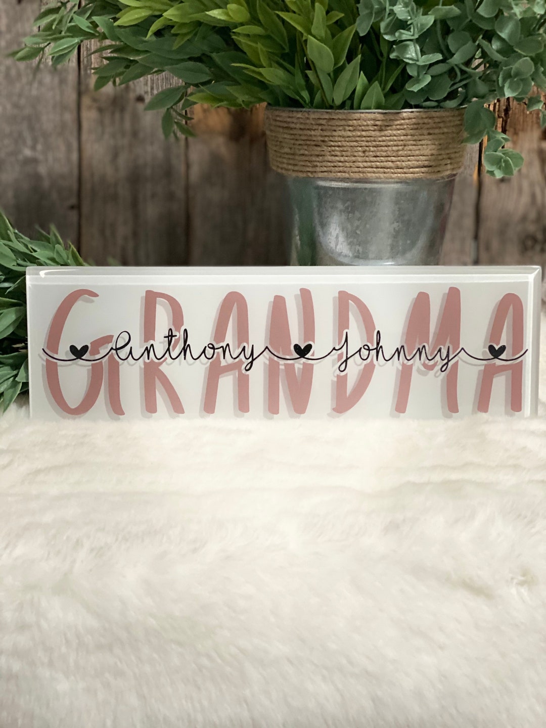 Personalized GRANDMA Sign With Cut-through Names 4x12 Tile Plaques - Etsy
