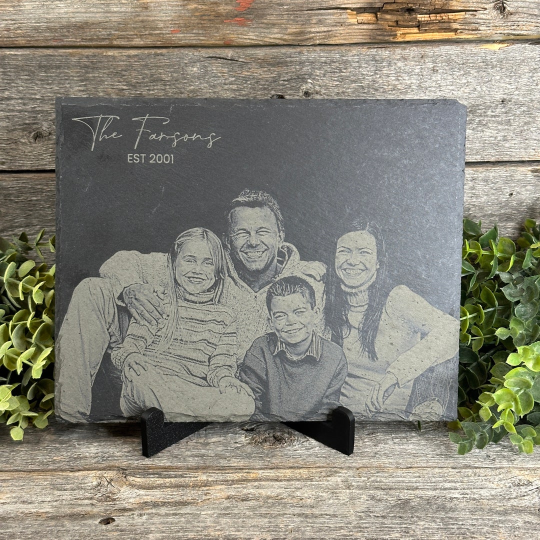 Custom 8x10 Laser Engraved Slate Photo And/or Text – Personalized ...