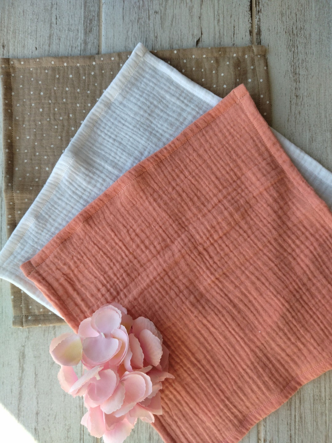 Organic Cotton Large Hankies 30x30 / 12x12, Soft Double Gauze Muslin ...