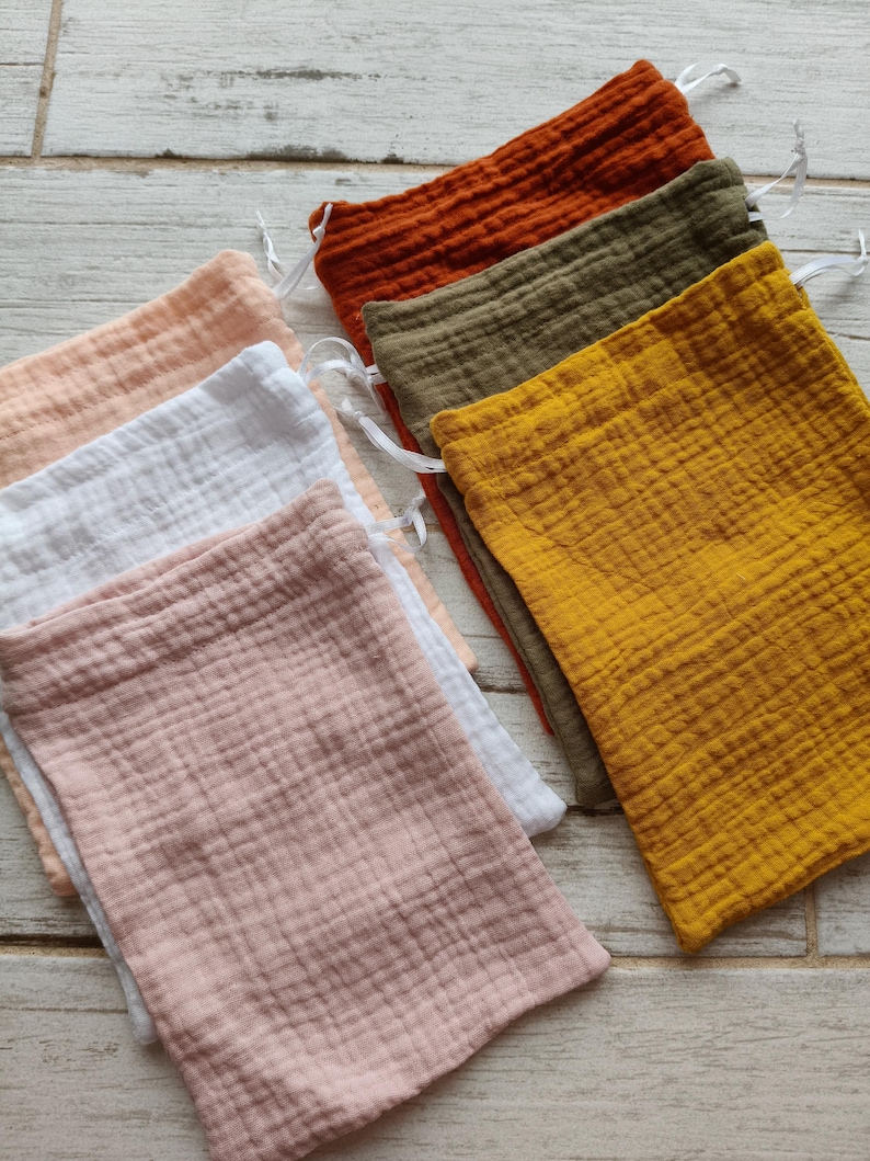 Double Gauze Gift Bags, Muslin Cotton Reusable Gift Wrapping, Eco ...