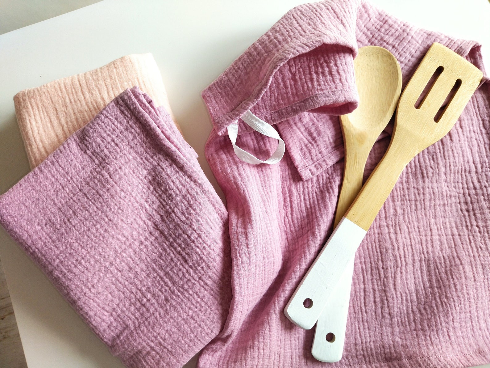 Thin Muslin Tea Towel, Organic Cotton Kitchen Towel, Double Gauze Hand ...