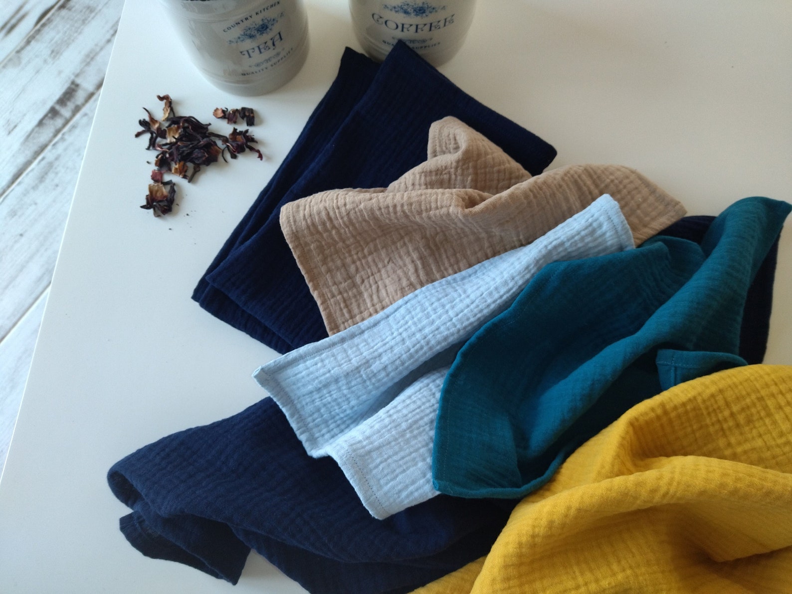 Thin Muslin Tea Towel, Organic Cotton Kitchen Towel, Double Gauze Hand ...