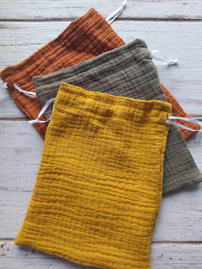 Double Gauze Gift Bags, Muslin Cotton Reusable Gift Wrapping, Eco ...