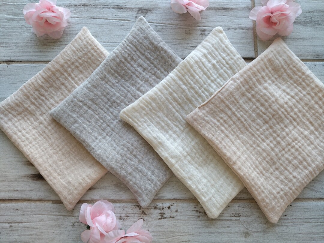Small 5" Muslin Face Cloths /washcloths in 36 Colors, Bio Cotton Wash ...