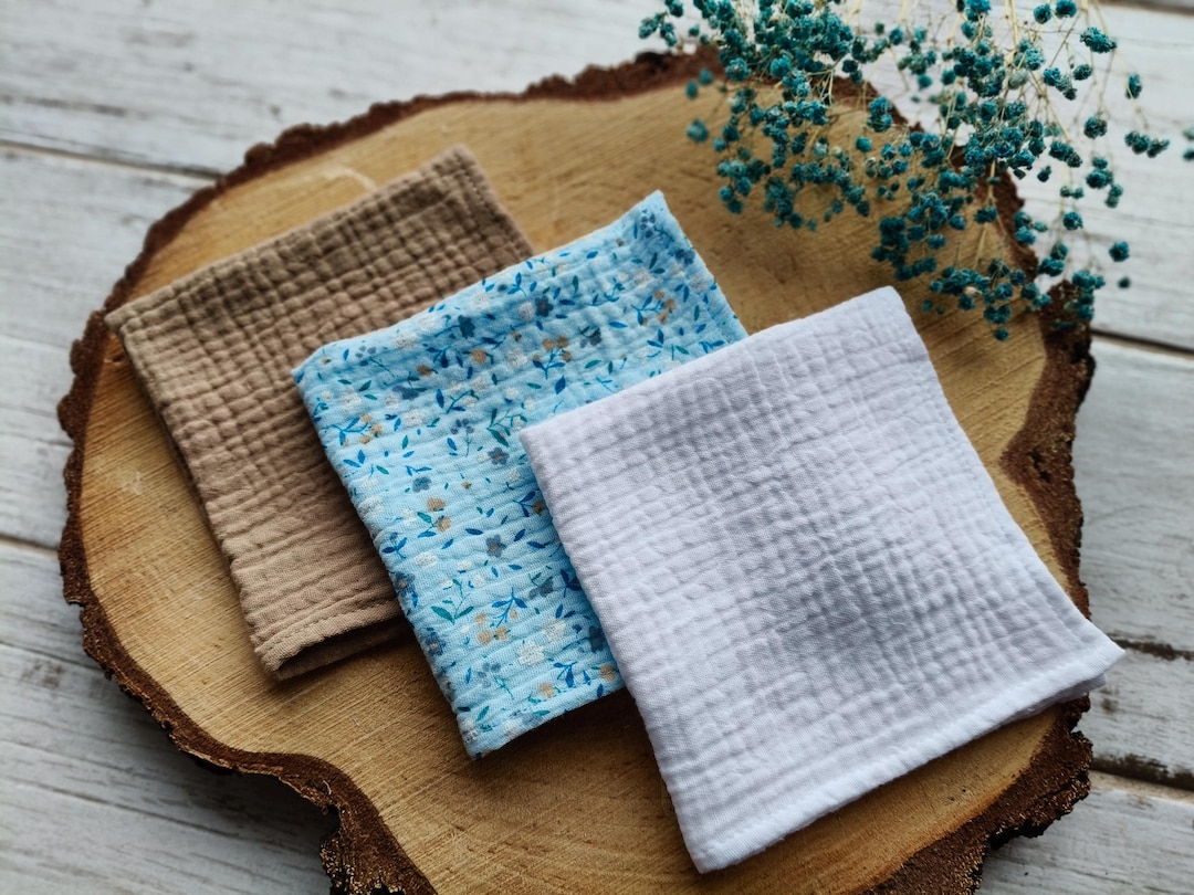 Organic Cotton Muslin Handkerchief Set: Winter Garden, Floral Hankies ...