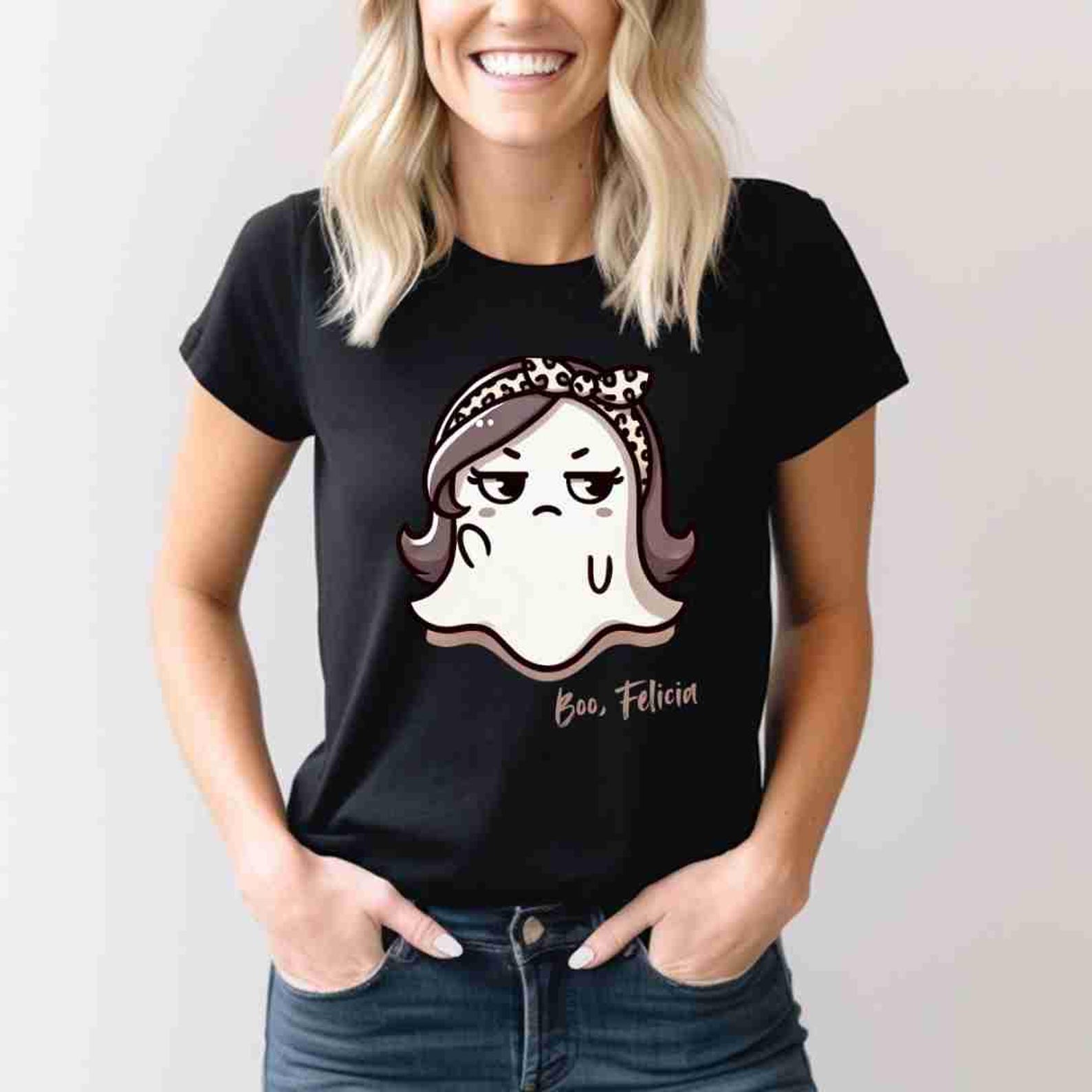 Boo Felicia Halloween Ghost PNG SVG Light & Dark Lettering for Crafts ...