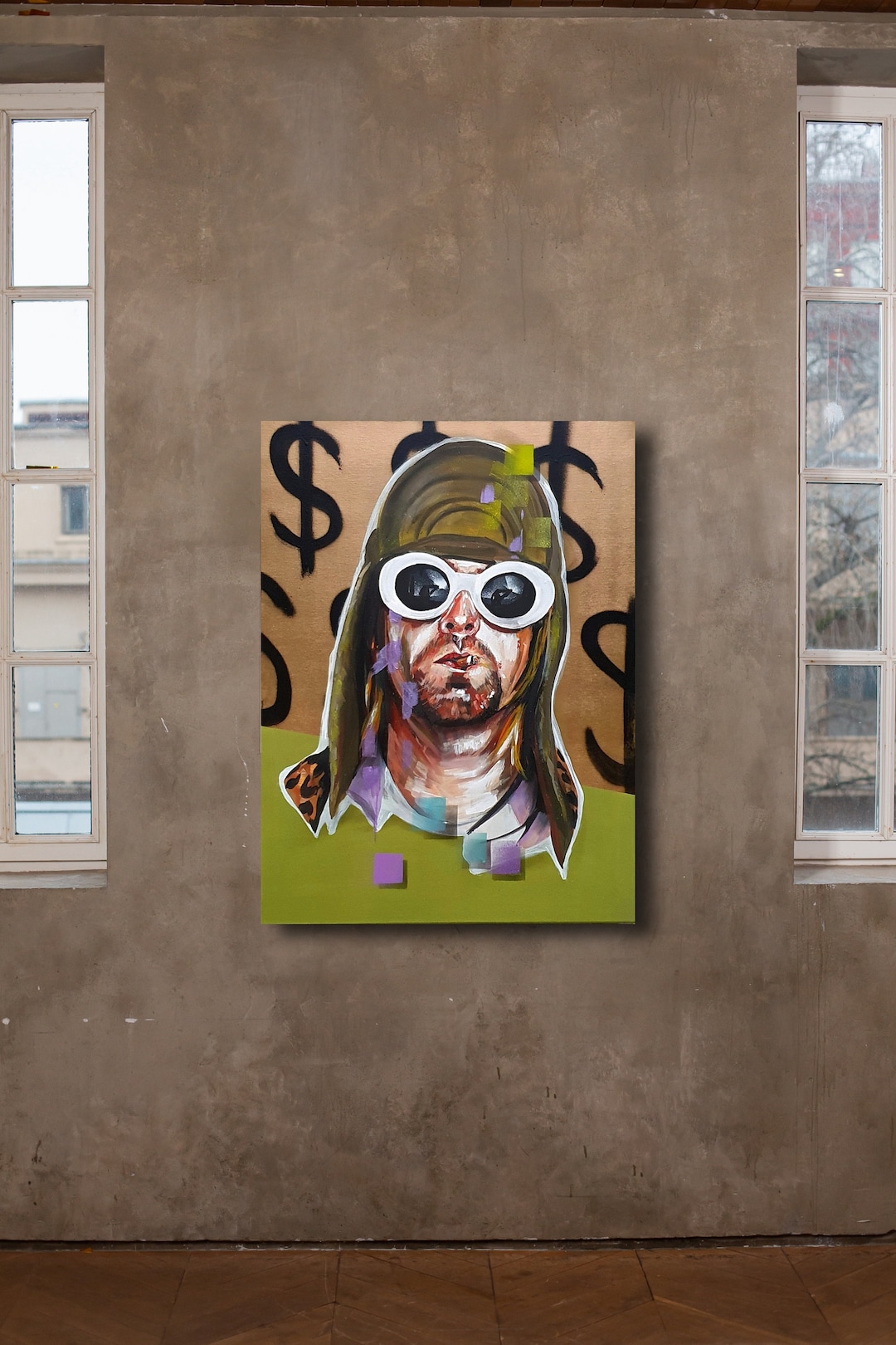 Mural Acrylic Kurt Cobain Hand Painted Graffiti - Etsy