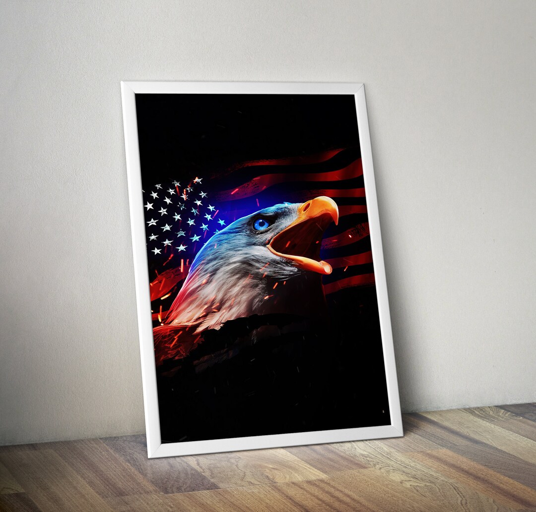 Eagle American Flag Poster Eagle Canvas Eagle Canvas Home - Etsy