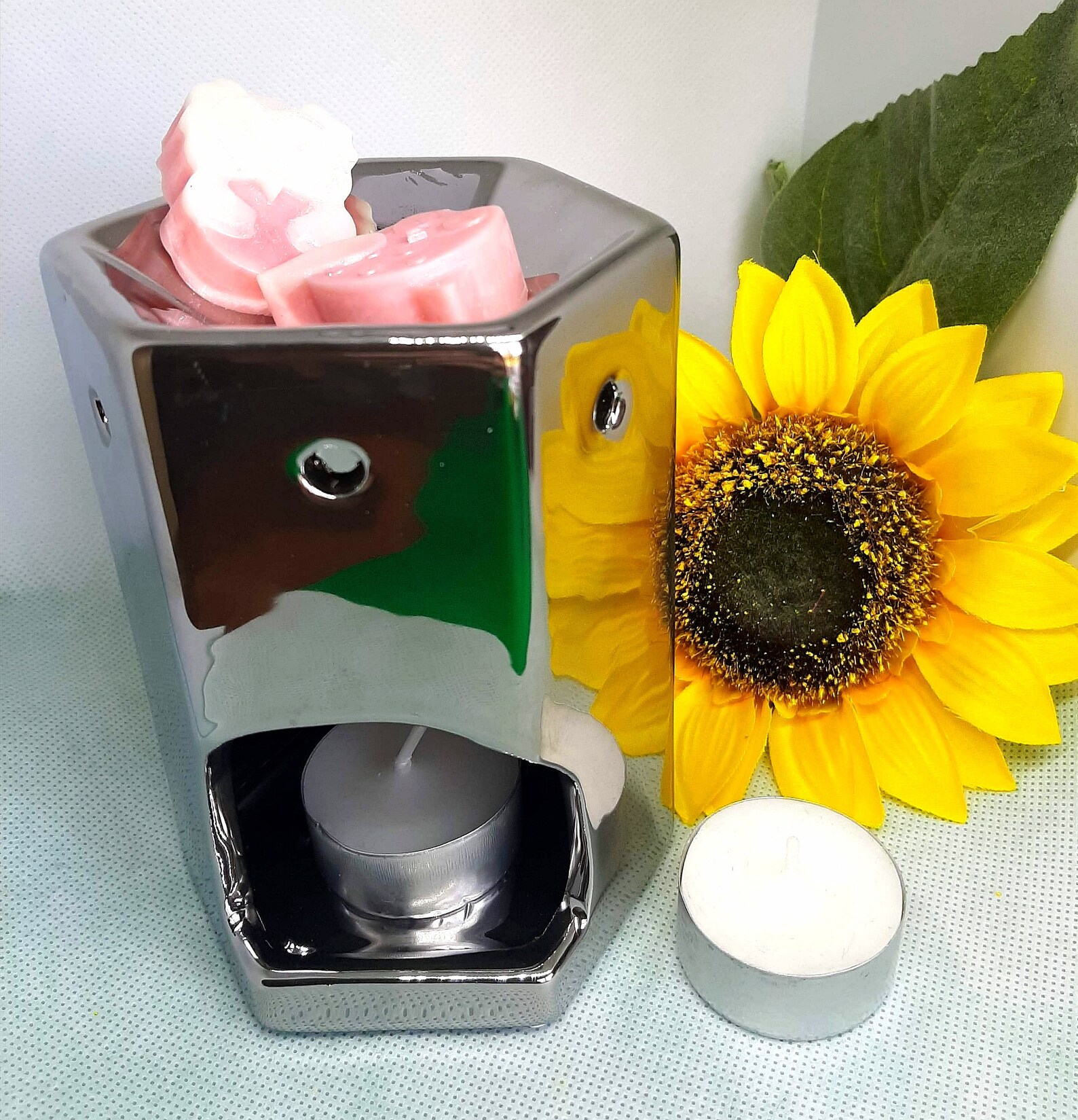 HEXAGONAL Ceramic Wax Melter / Wax Burner Chrome - Etsy