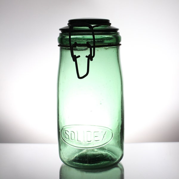 Green Glass Jar - Etsy UK