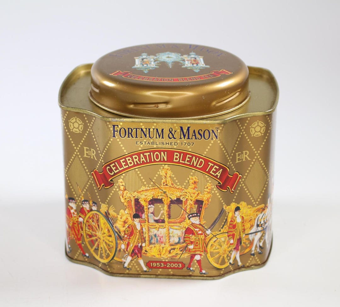 Vintage Fortnum and Mason Empty Tea Tin 'celebration Blend Tea' Red and ...