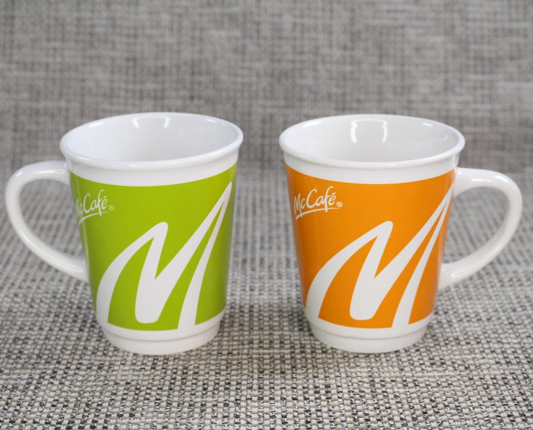 Set of 2 Vintage Mcdonalds Mccafe Mugs Green & Orange 250ml - Etsy